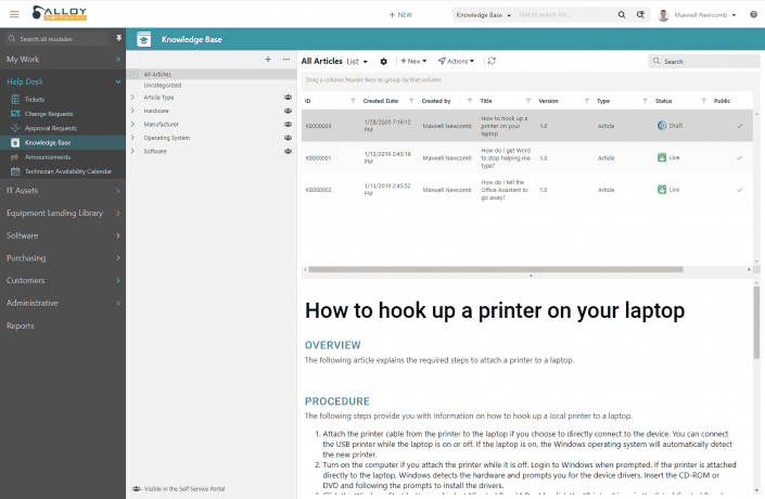 IT Service Desk Software | Alloy