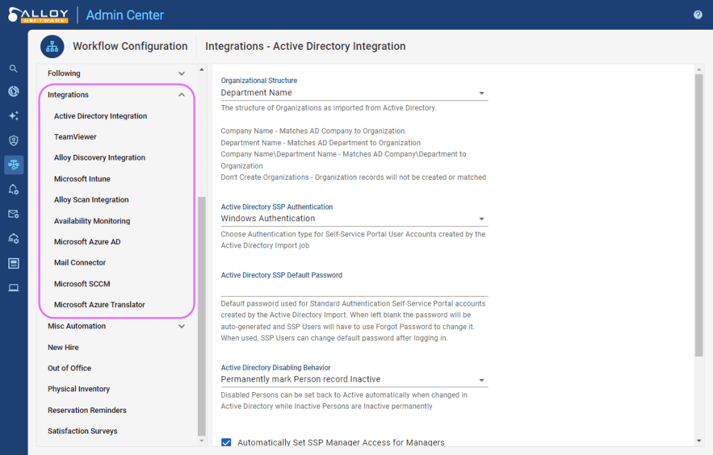 Alloy Navigator Customizations | Alloy Software